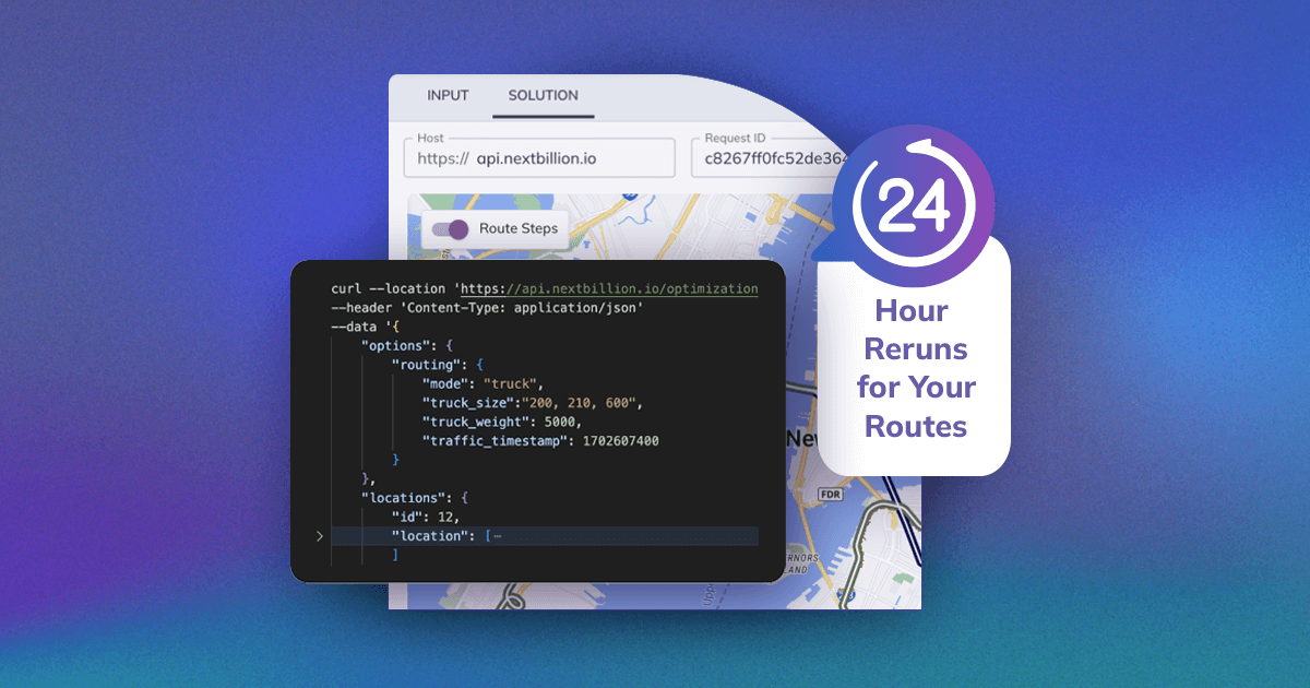 Free 24-Hours Reruns with Route Optimization API