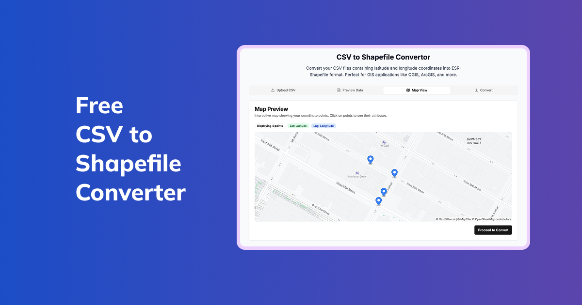 Free CSV to Shapefile Converter Tool